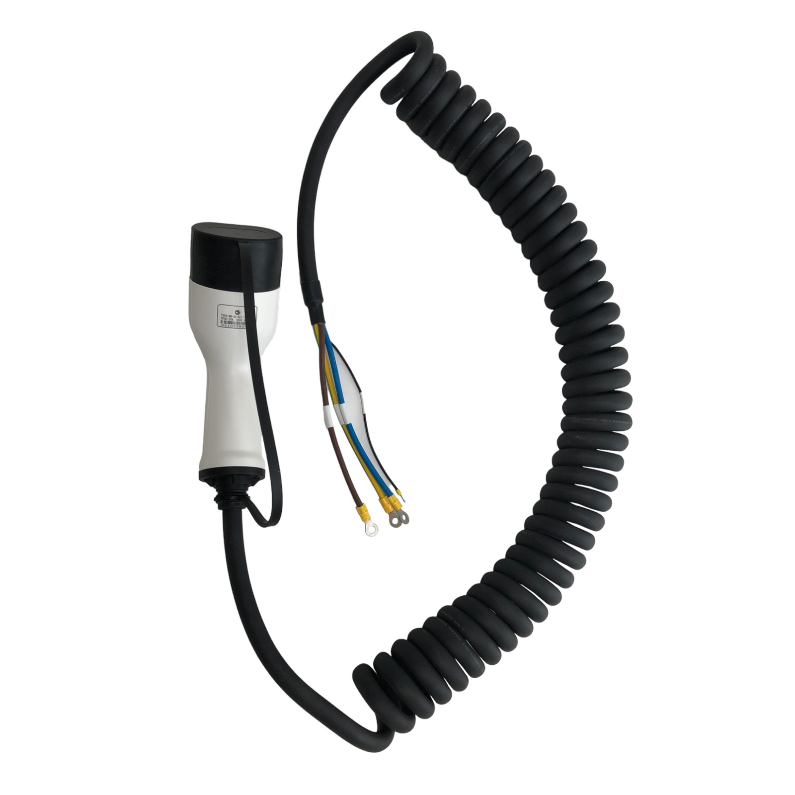Mode 3 Type 2 Coiled Tethered EV Charging Cable| 32 amp Black | 3M – EV ...